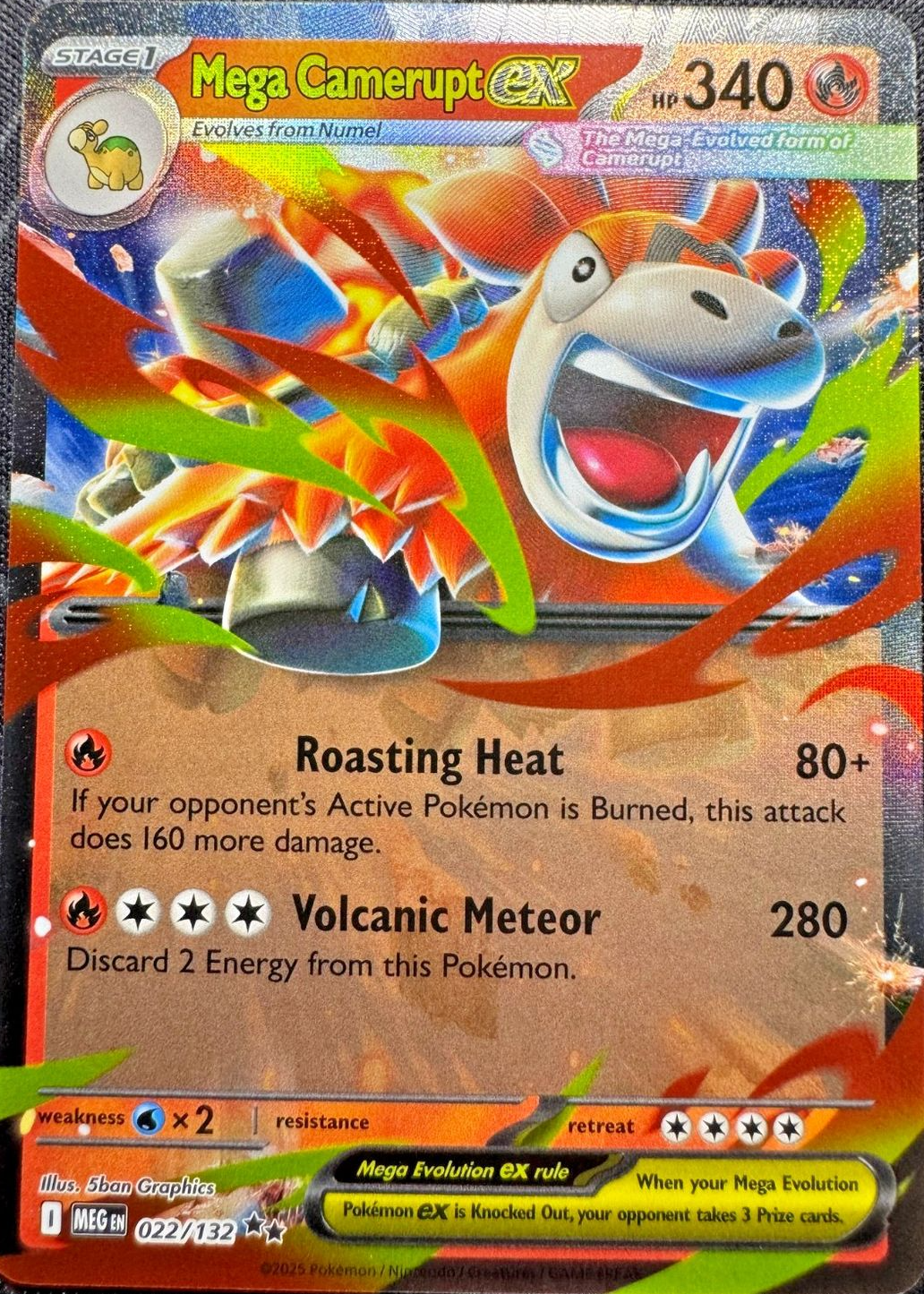 Mega Camerupt ex 2025 Mega Evolution #022/132 Double Rare Price Guide ...