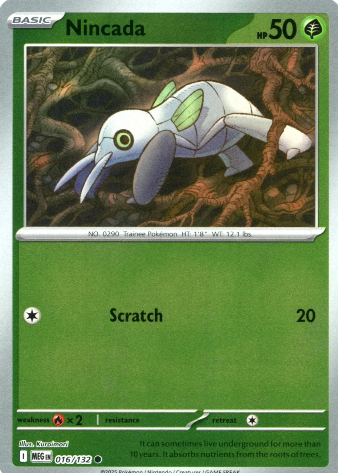 Nincada 2025 Mega Evolution #016/132 Reverse Holo Price Guide - Sports ...