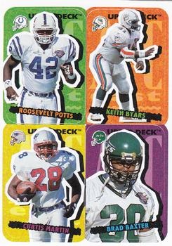 Brad Baxter / Curtis Martin / Keith Byars / Roosevelt Potts Football ...