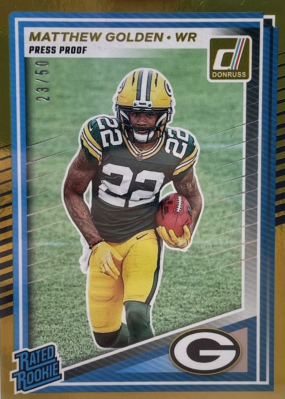 Matthew Golden 2025 Donruss #311 Press Proof Gold /50 Price Guide ...