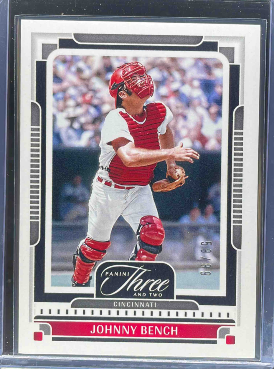 Johnny Bench 2025 Panini Three and Two #16 Base /99 Price Guide ...