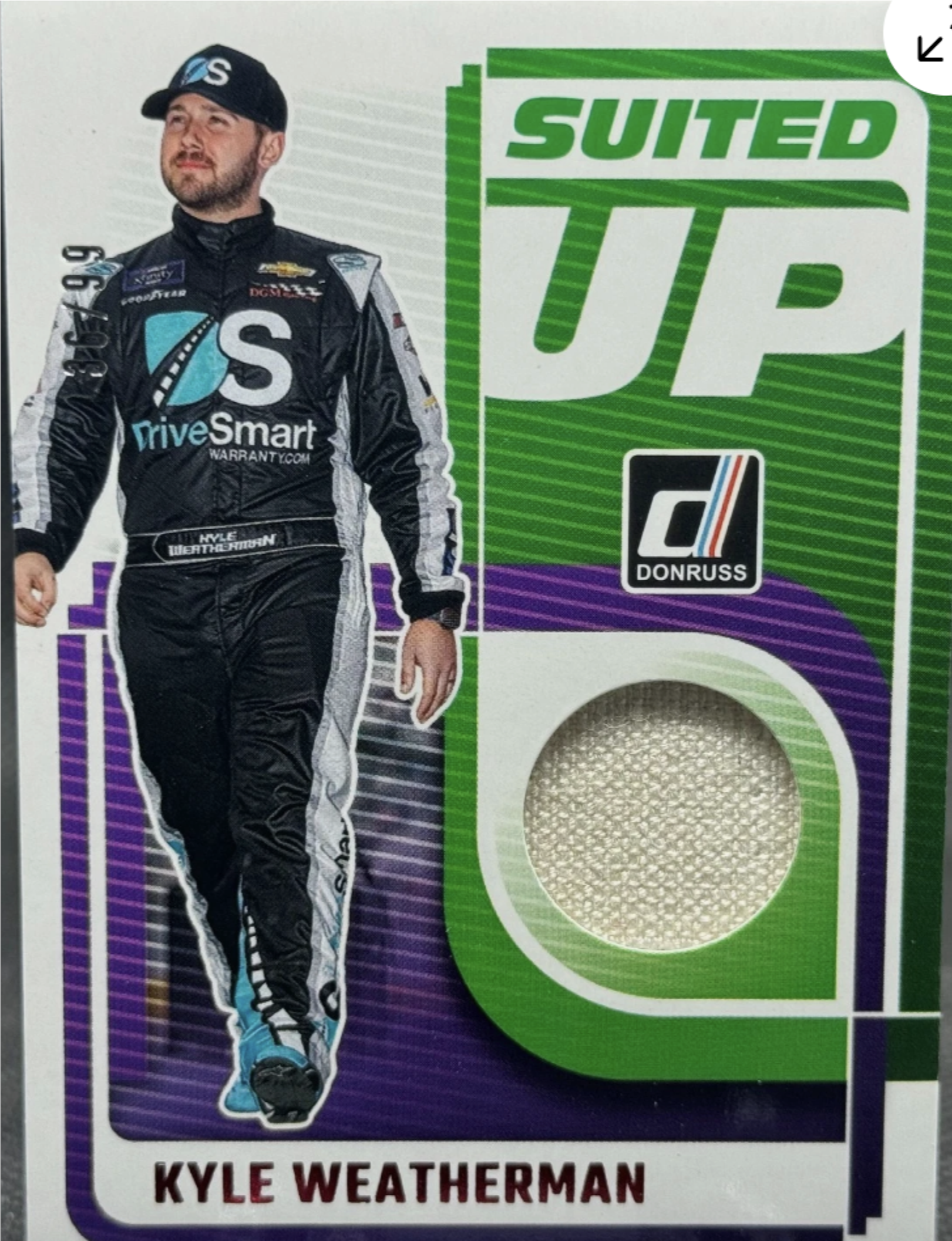 Kyle Weatherman 2025 Donruss NASCAR #SU-KW Suited Up Swatches Price ...