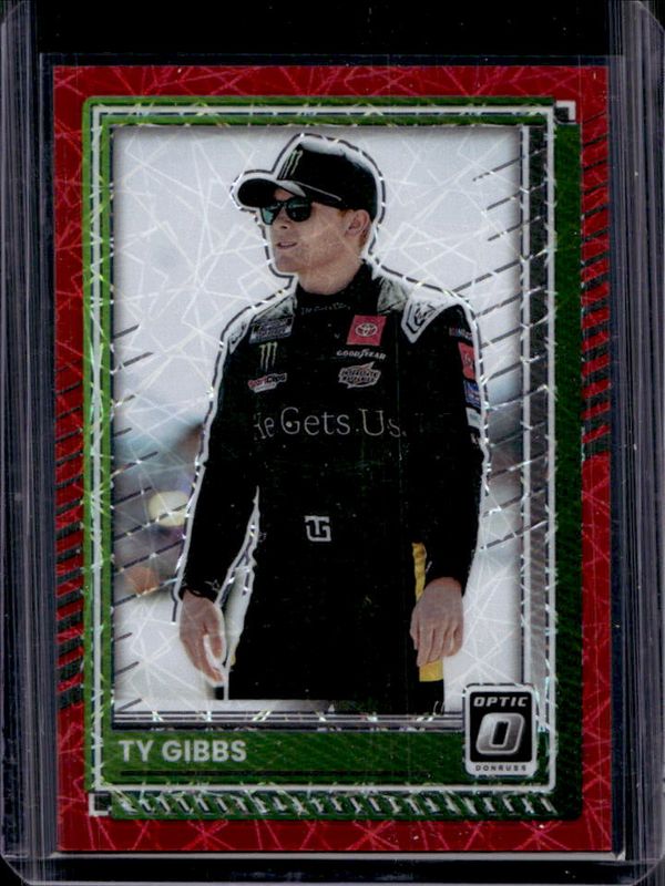 Ty Gibbs 2025 Donruss NASCAR #58 Base Optic - Red Velocity /199 Price ...