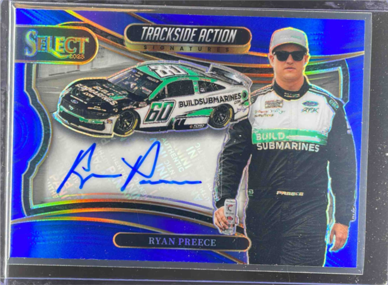 Ryan Preece 2025 Select NASCAR #40 Trackside Action Signatures Blue /99 ...
