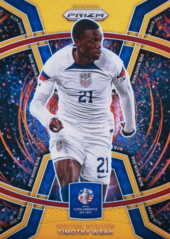 Timothy Weah 2024 Prizm Copa America #7 Phenomenon - Gold /10 Price ...