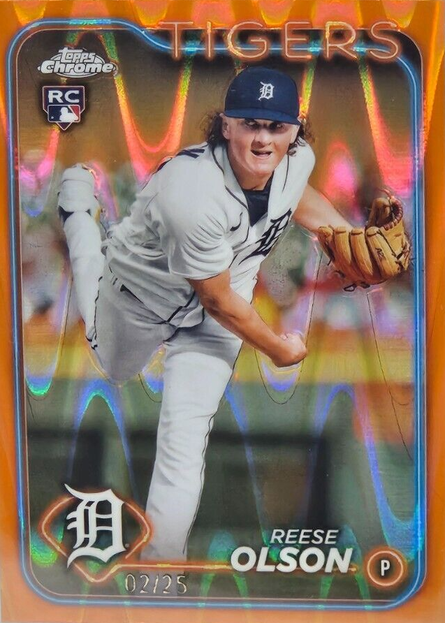 Reese Olson 2024 Topps Chrome #40 Orange RayWave Refractor /25 Price ...