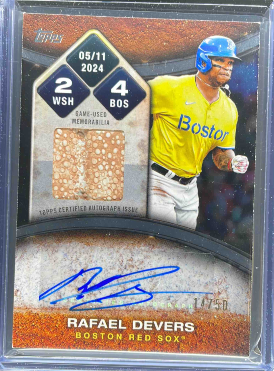 Rafael Devers 2025 Topps #RTBA-DEV Rounding The Bases Autographs Relics ...