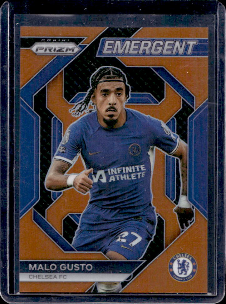 Malo Gusto 2023 Prizm Premier League #6 Emergent - Orange /25 Price ...