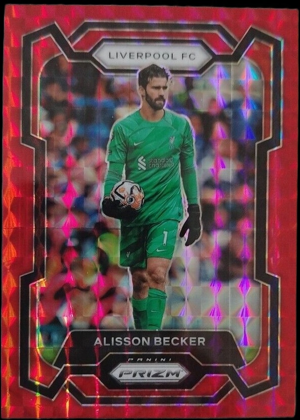 Alisson Becker 2023 Prizm Premier League #78 Red Mosaic Price Guide ...
