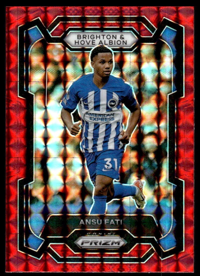 Ansu Fati 2023 Prizm Premier League #100 Red Mosaic Price Guide ...