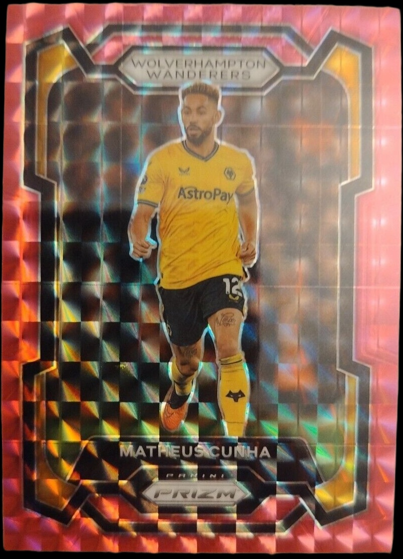 Matheus Cunha 2023 Prizm Premier League #210 Pink Mosaic Price Guide ...