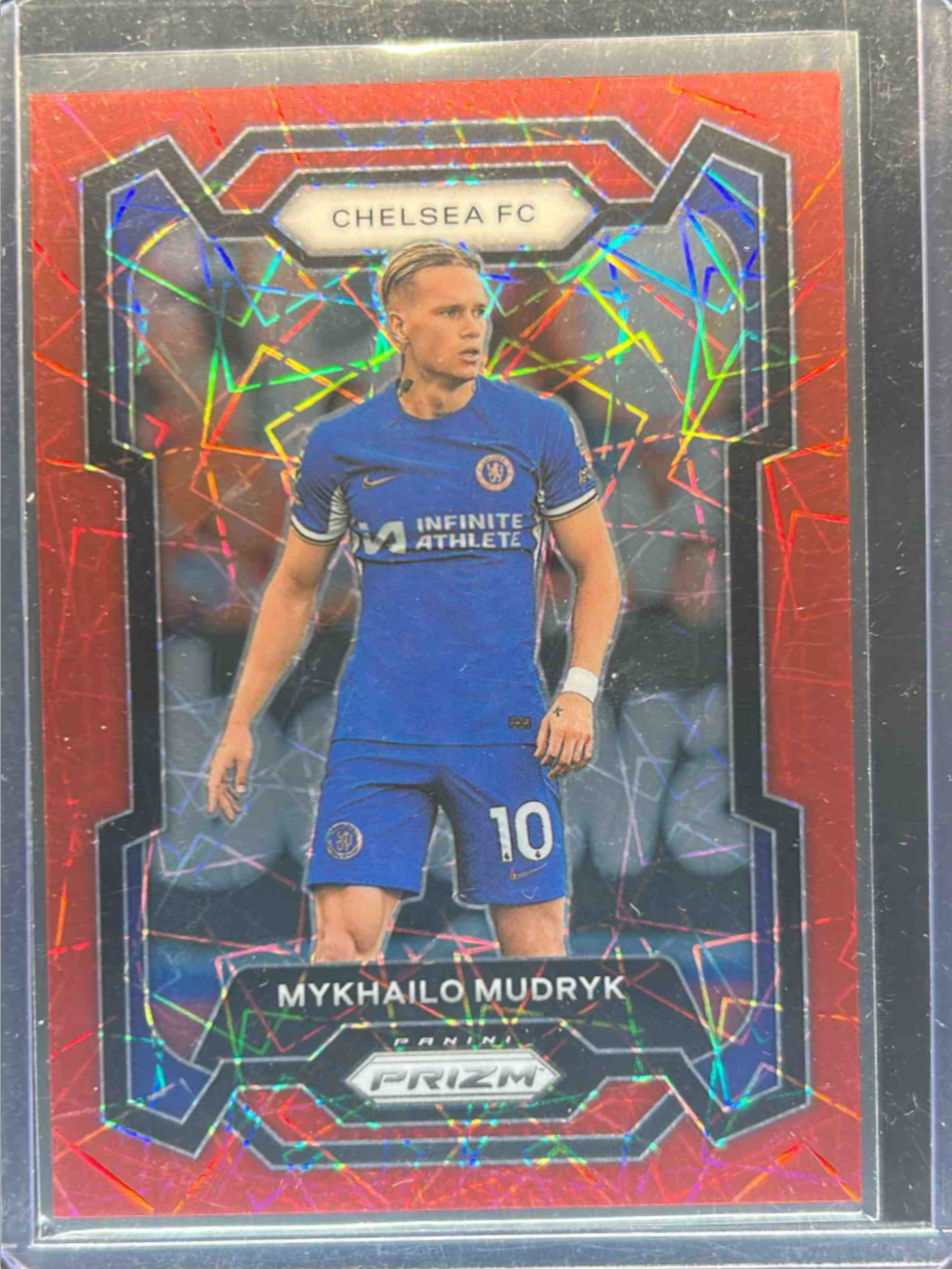 Mykhailo Mudryk 2023 Prizm Premier League #186 Red Lazer /49 Price ...