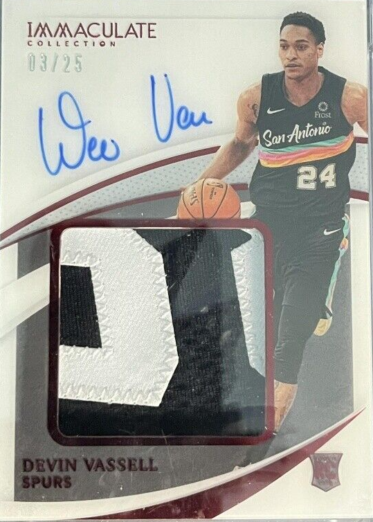 Devin Vassell 2020 Immaculate #PPA-DVS Premium Patch Autographs - Red ...