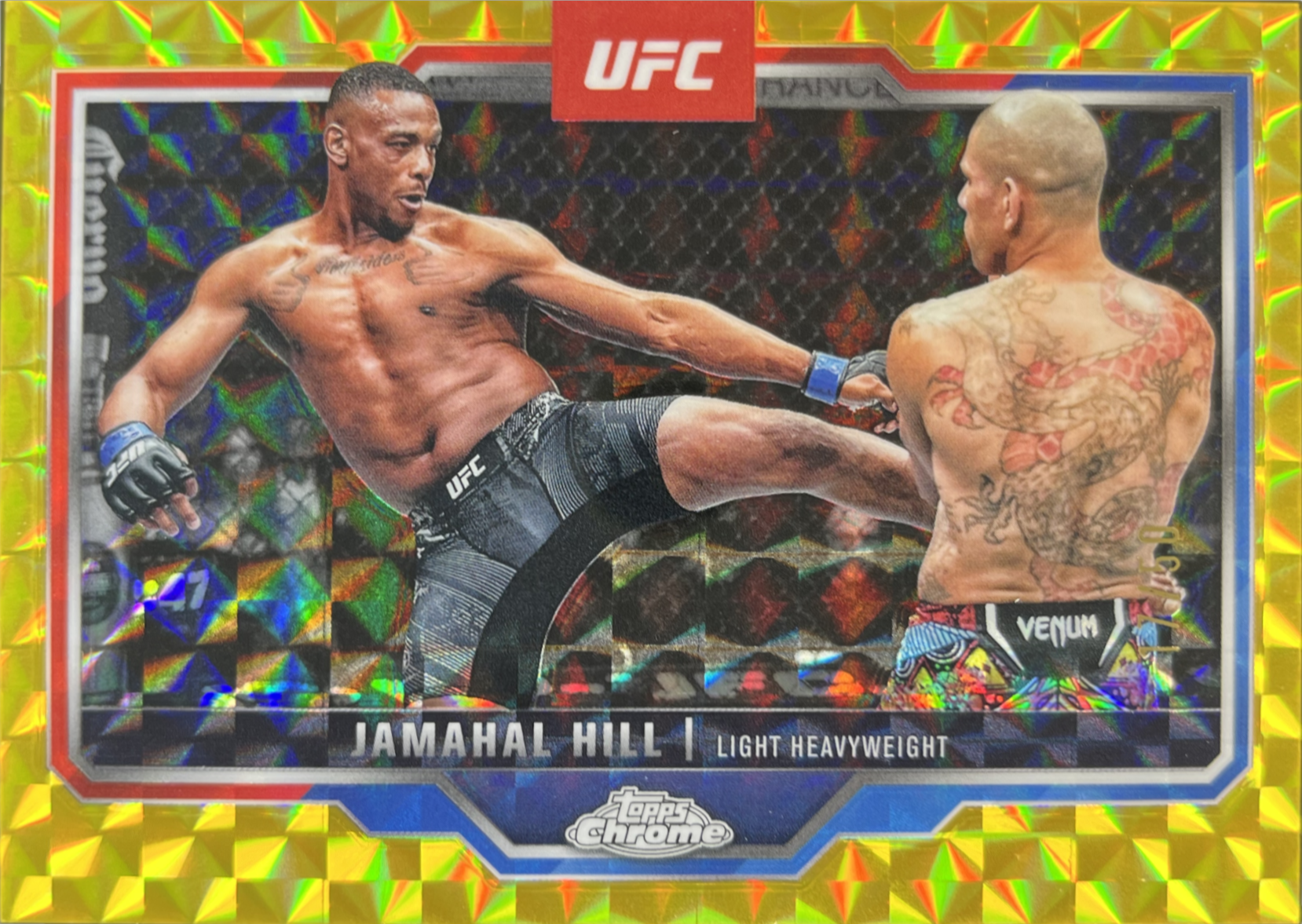 Jamahal Hill 2025 Topps Chrome UFC #170 Gold Geometric Refractor /50 ...