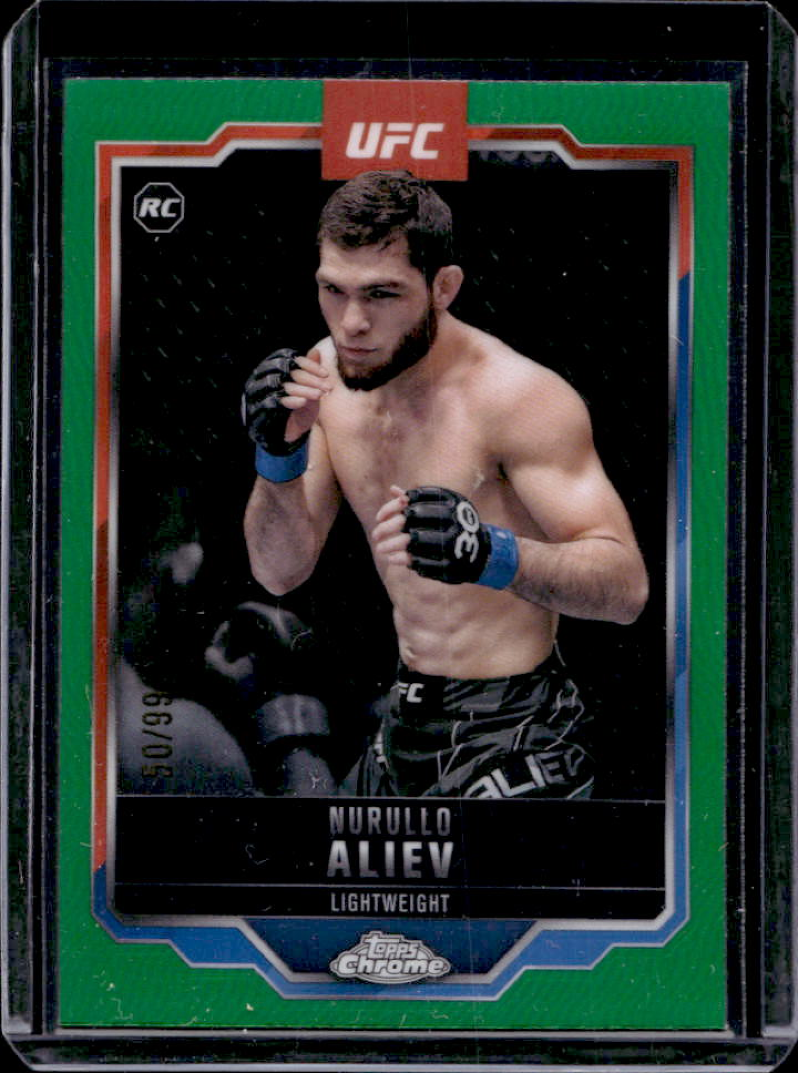 Nurullo Aliev 2025 Topps Chrome UFC #105 Green Refractor /99 Price ...
