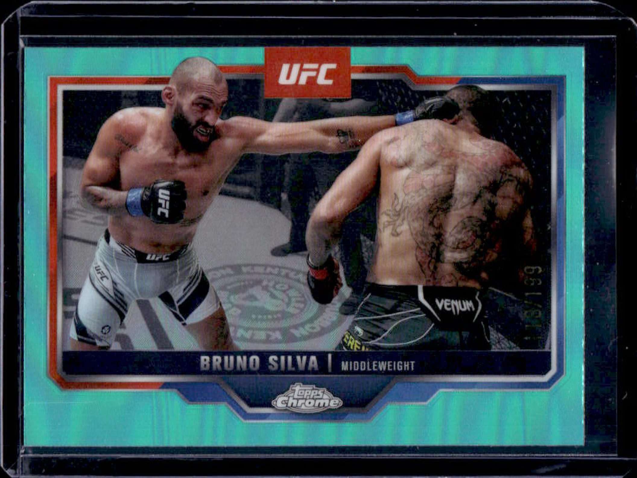 Bruno Silva 2025 Topps Chrome UFC #144 Aqua Refractor /199 Price Guide ...