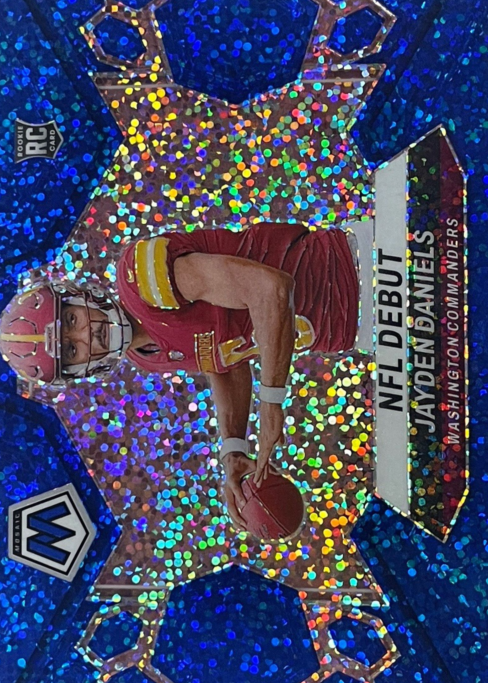 Jayden Daniels 2024 Mosaic #272 NFL Debut - Blue Sparkle /96 Price ...