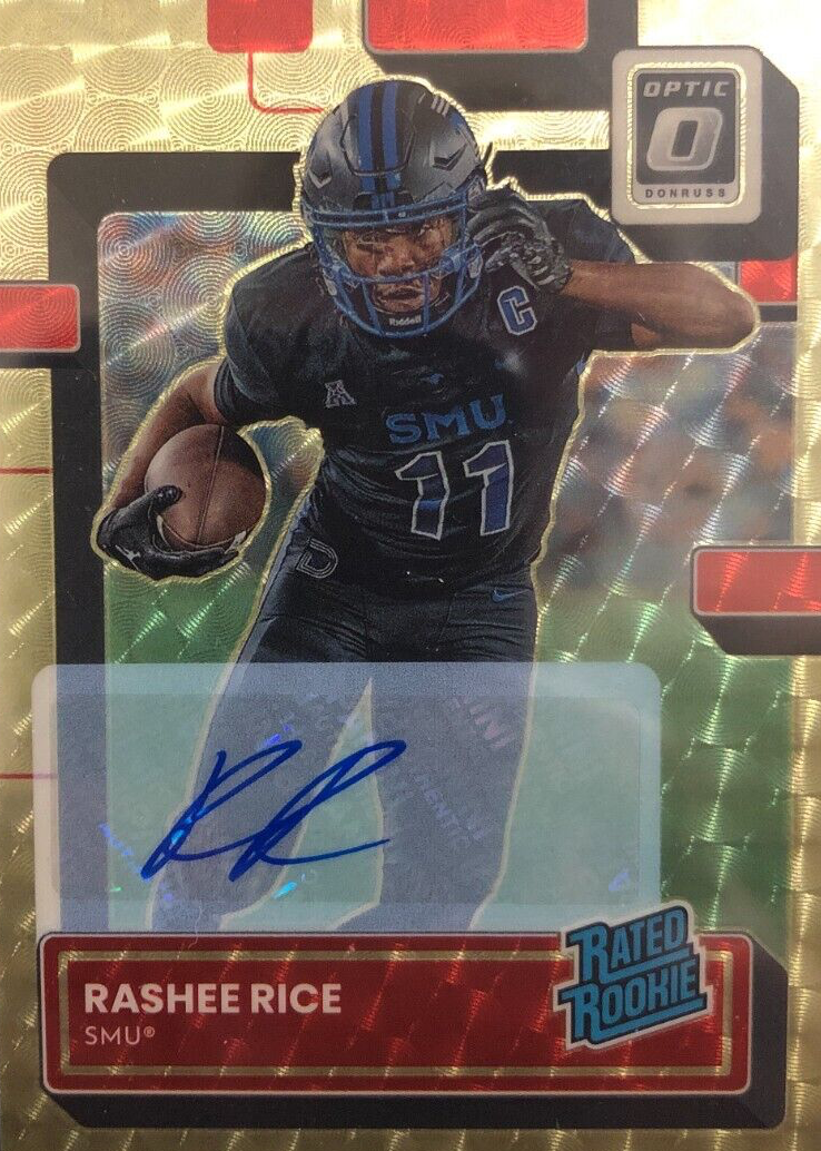 Rashee Rice 2023 Optic #257 Rated Rookie Autographs - Gold Vinyl /1 ...