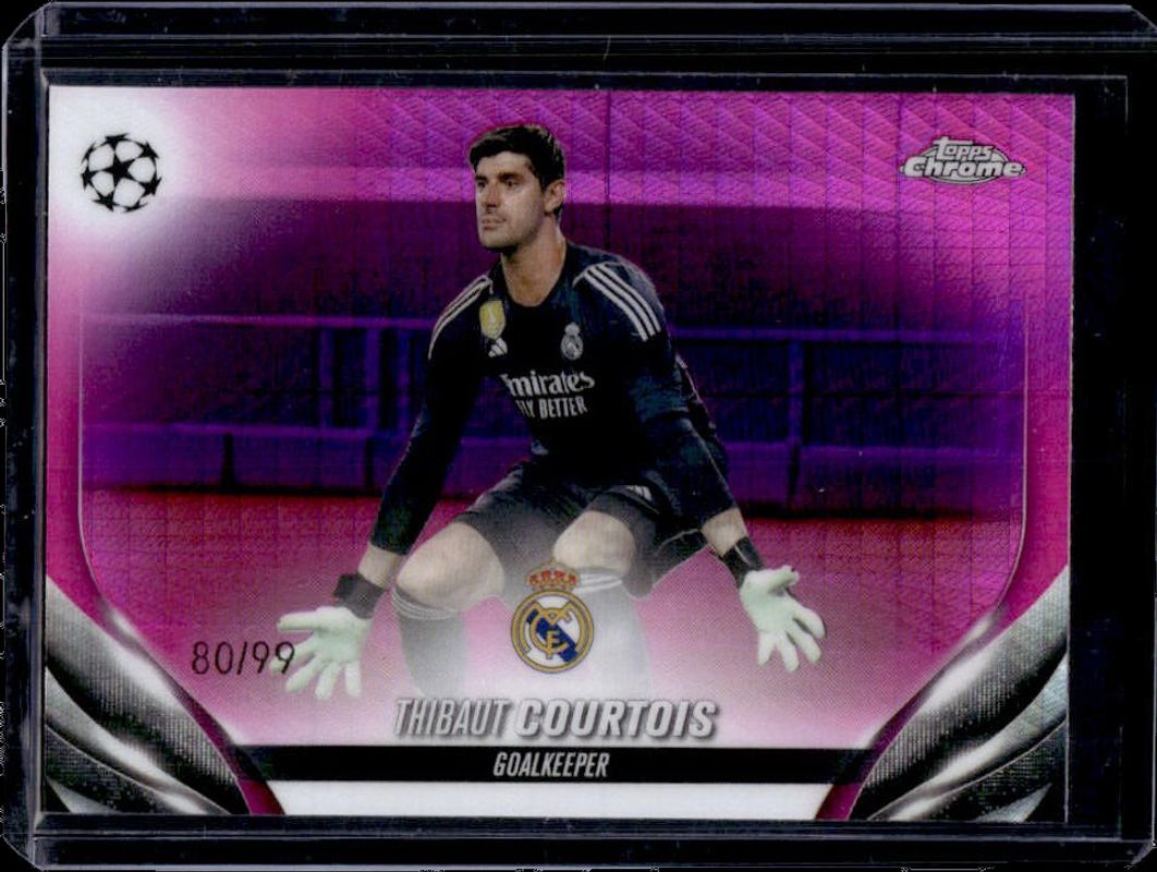 Thibaut Courtois 2023 Topps Chrome UEFA Club Competitions #100 Pink ...