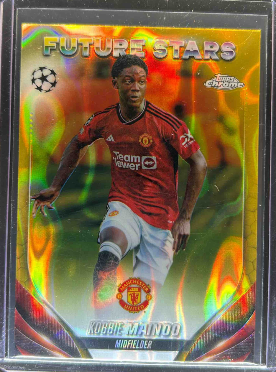 Kobbie Mainoo 2023 Topps Chrome UEFA Club Competitions #57 Gold Lava ...
