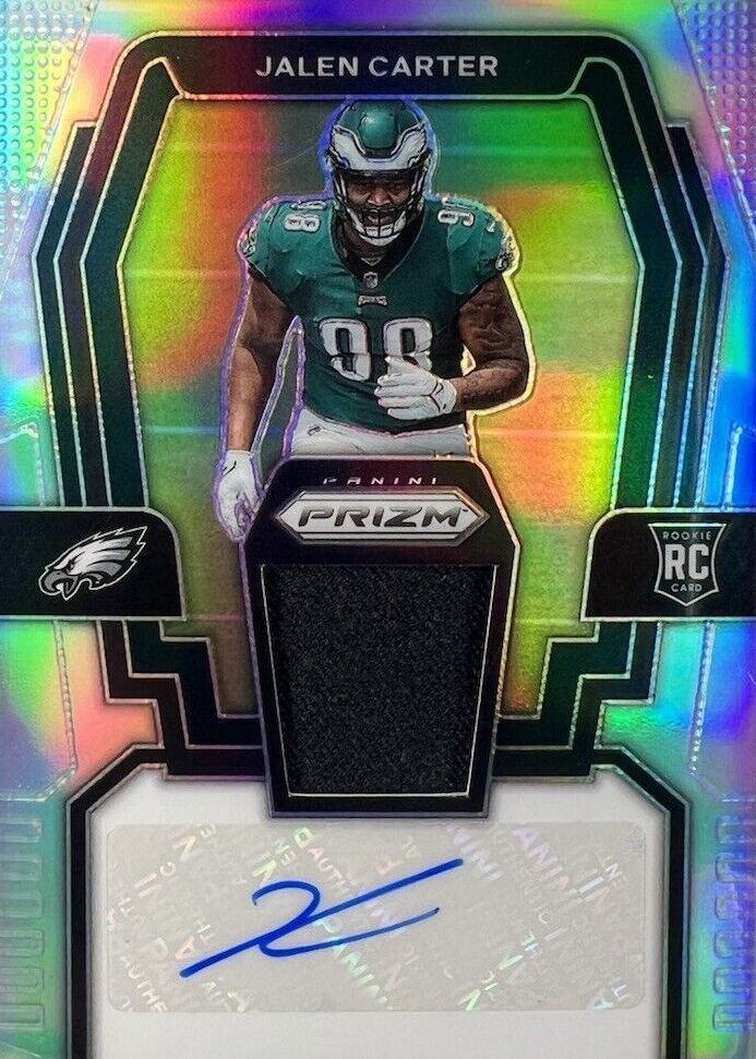 Jalen Carter 2023 Prizm #RPA-JC Rookie Patch Auto - Silver /99 Price ...