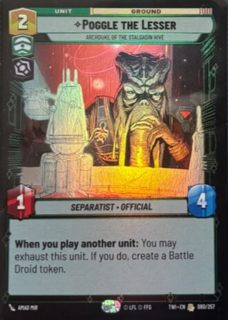 Poggle the Lesser 2024 Twilight of the Republic #80 Foil Price Guide ...