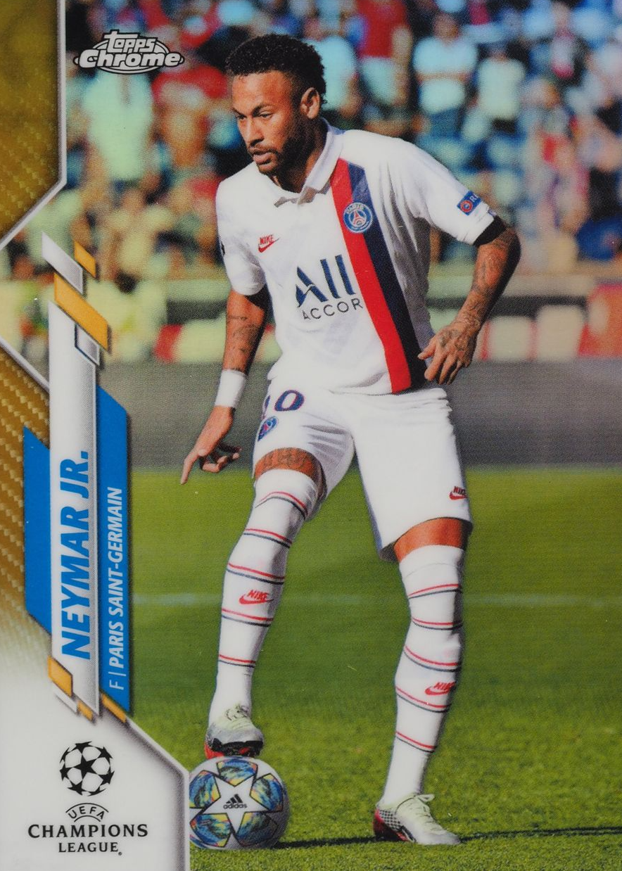 Neymar Jr. 2019 Topps Chrome UEFA Champions League #95 Gold Refractor ...