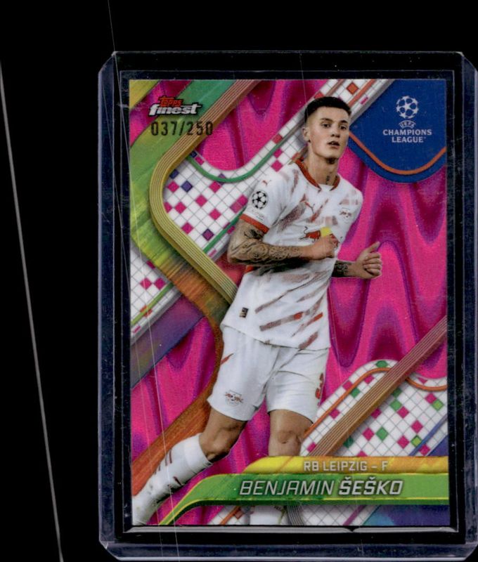 Benjamin Sesko 2024 Topps Finest UEFA Club Competitions #146 Pink ...