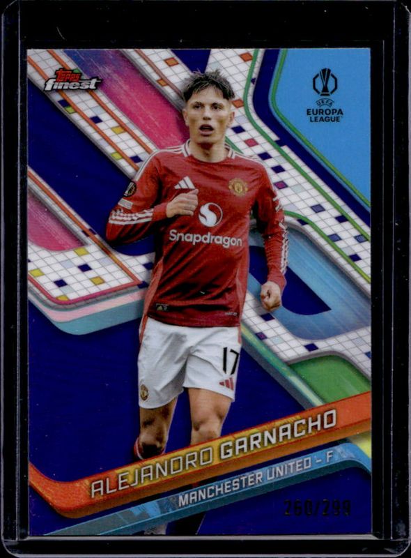 Alejandro Garnacho 2024 Topps Finest UEFA Club Competitions #49 Purple ...