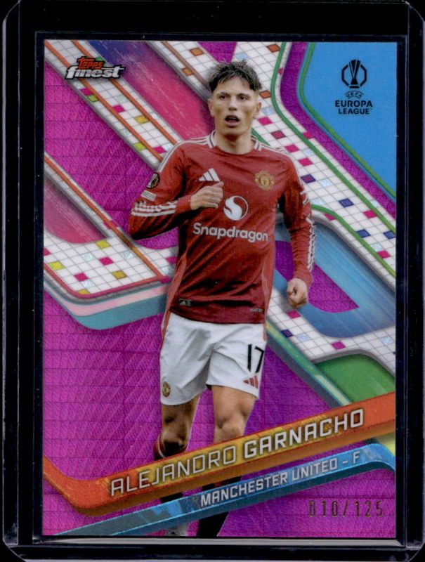 Alejandro Garnacho 2024 Topps Finest UEFA Club Competitions #49 Pink ...