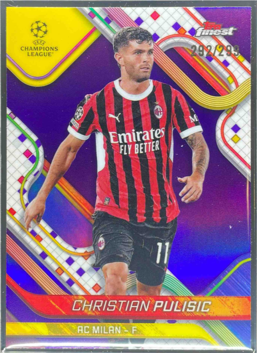 Christian Pulisic 2024 Topps Finest UEFA Club Competitions #76 Purple ...
