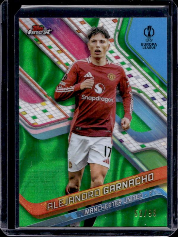 Alejandro Garnacho 2024 Topps Finest UEFA Club Competitions #49 Green ...