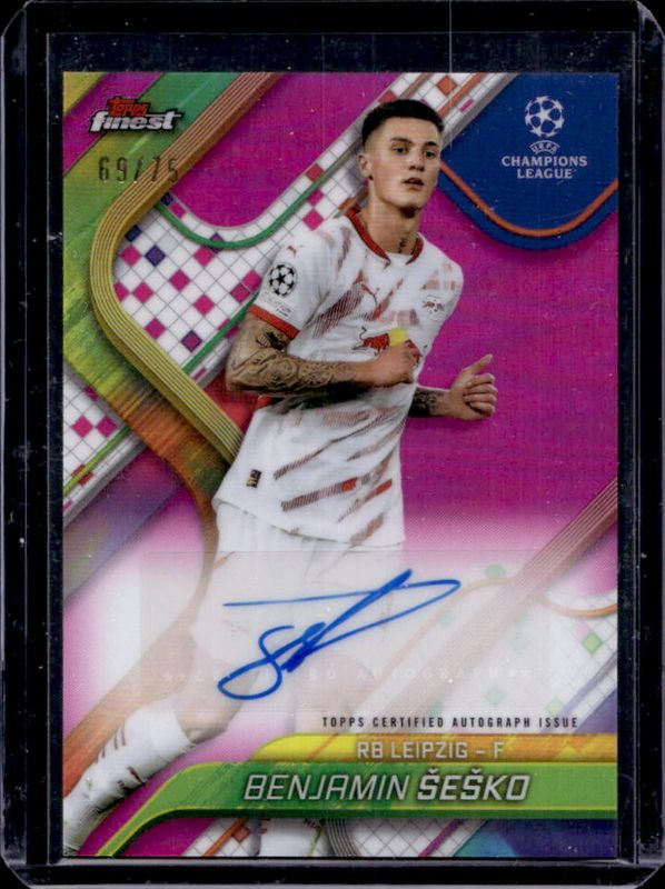 Benjamin Sesko 2024 Topps Finest UEFA Club Competitions #BA-SE Base ...