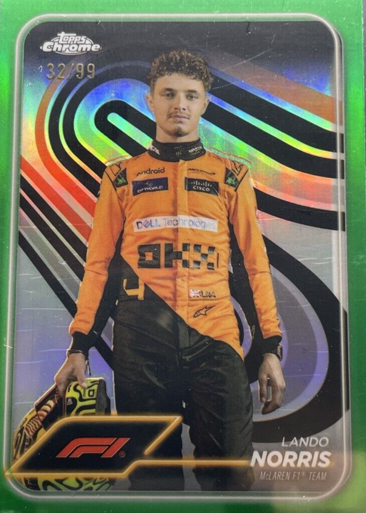 Lando Norris 2024 Topps Chrome Formula 1 #7 Green Refractor /99 Price ...