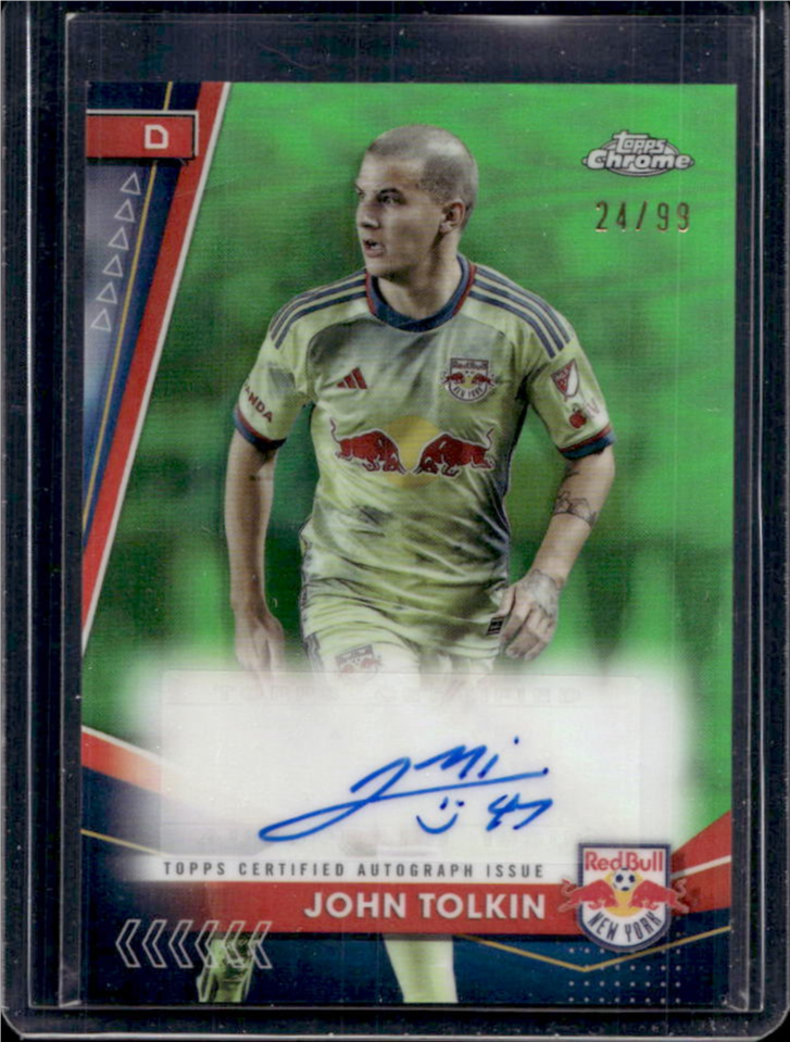 John Tolkin 2024 Topps Chrome MLS #CA-JT Chrome Autographs - Neon Green ...