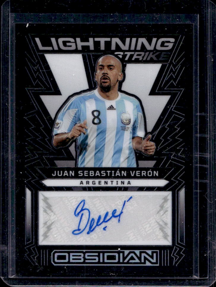Juan Sebastian Veron 2022 Obsidian #LS-JSV Lightning Strike Autographs ...