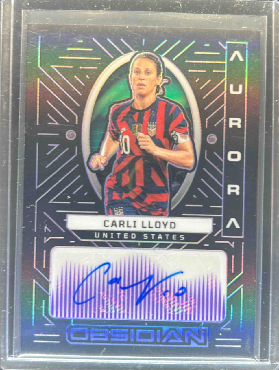Carli Lloyd 2022 Obsidian #AA-CL Aurora Autographs - Electric Etch ...