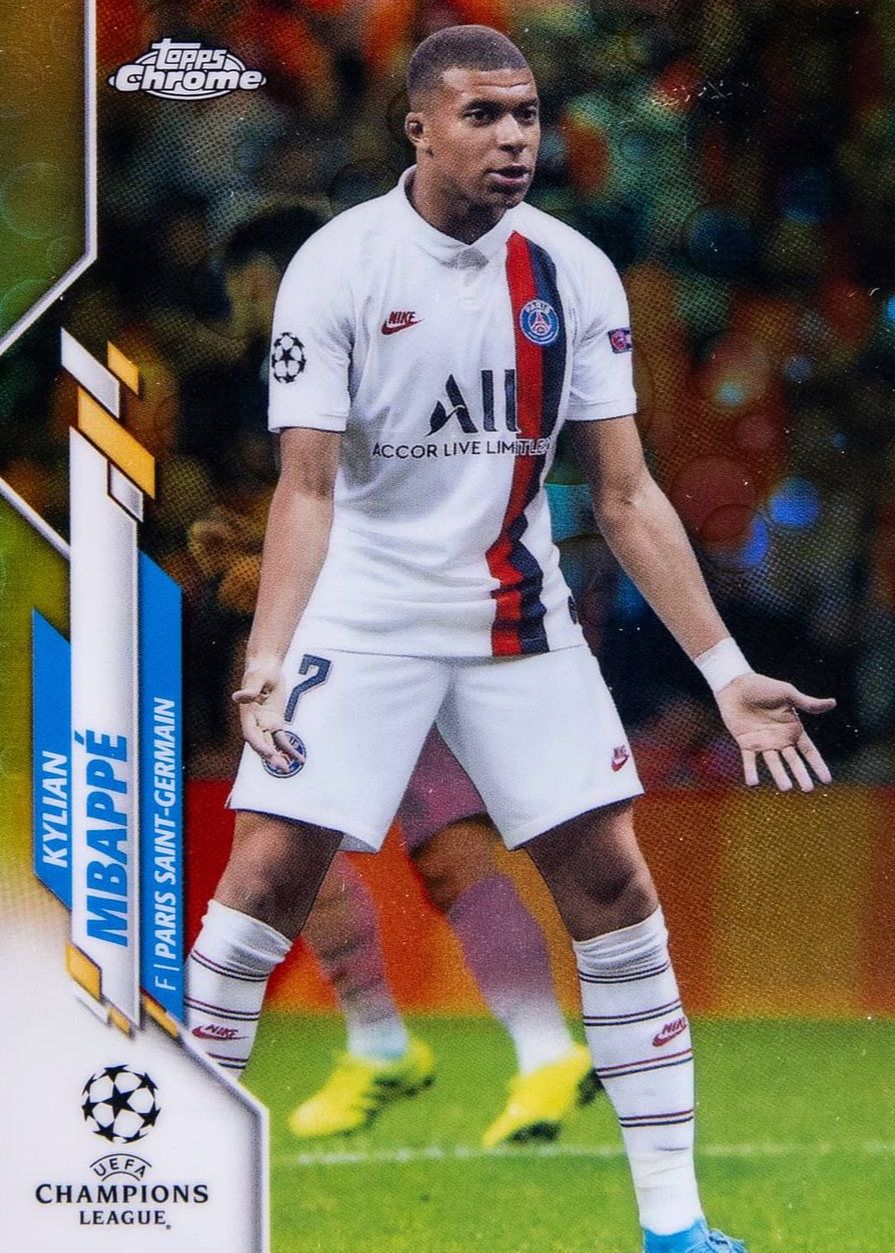Kylian Mbappe 2019 Topps Chrome UEFA Champions League #26 Gold Bubbles ...