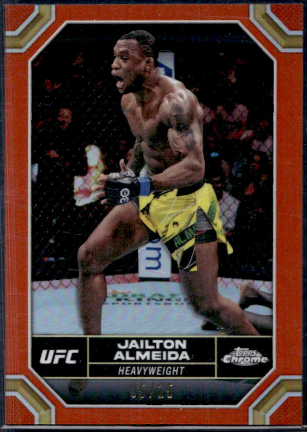 Jailton Almeida 2024 Topps Chrome UFC #86 Orange Refractor /25 Price ...