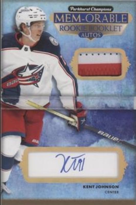 Kent Johnson 2022 Parkhurst Champions #MBRA-KJ MEM orable Booklets ...