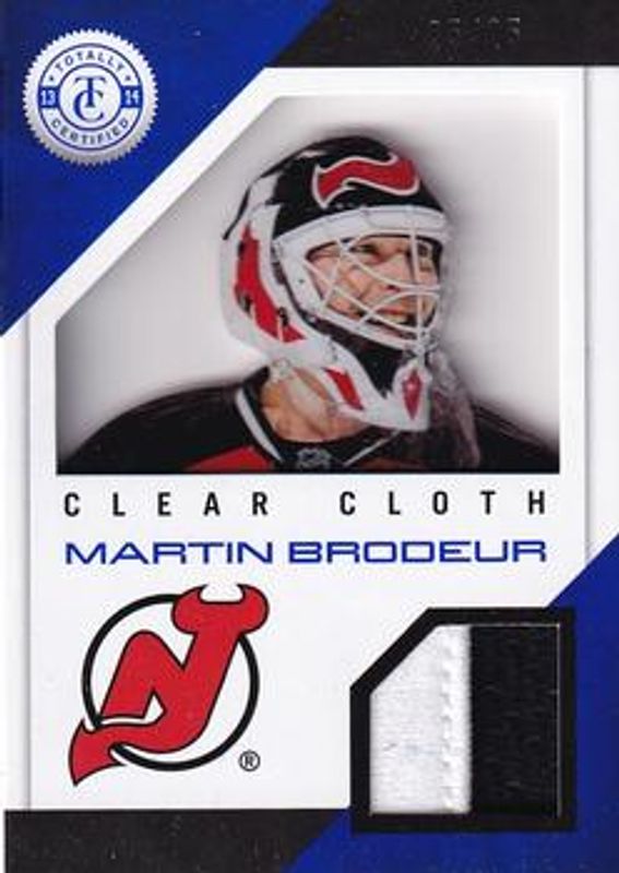Martin Brodeur 2013 Totally Certified #CL-MB Clear Cloth Blue Prime /25 ...