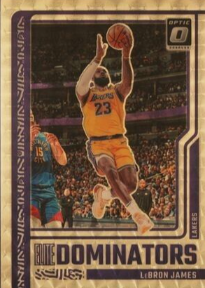 LeBron James 2023 Optic #9 Elite Dominators - Gold Vinyl /1 Price Guide ...
