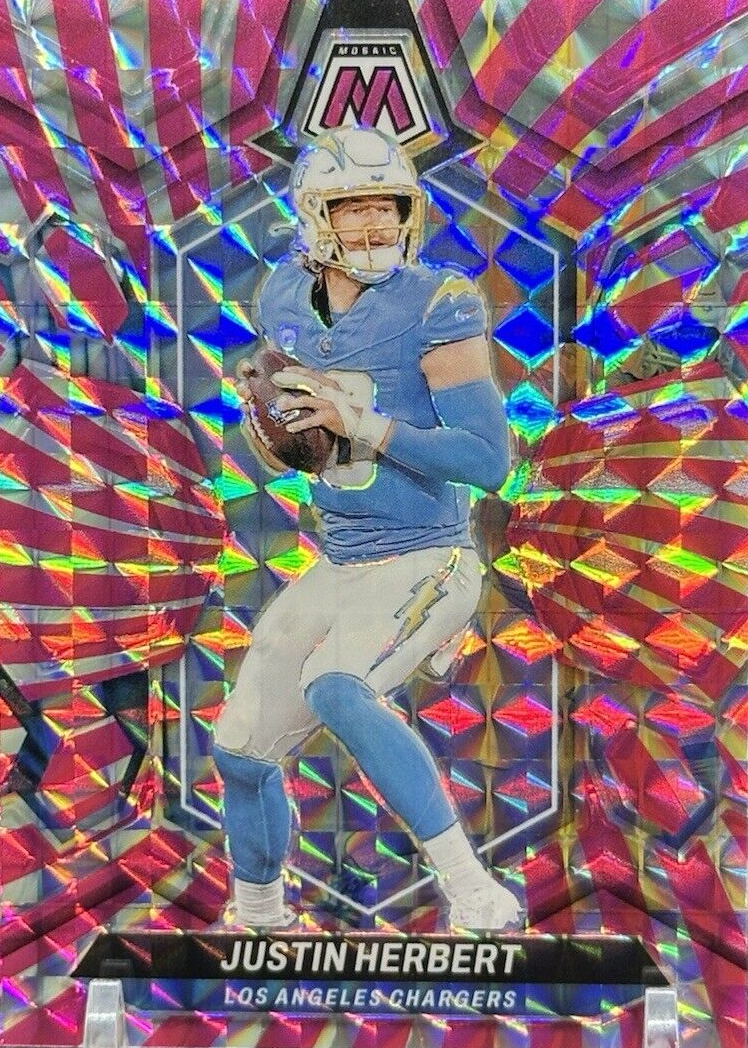 Justin Herbert 2024 Mosaic #120 Pink Swirl /13 Price Guide - Sports ...