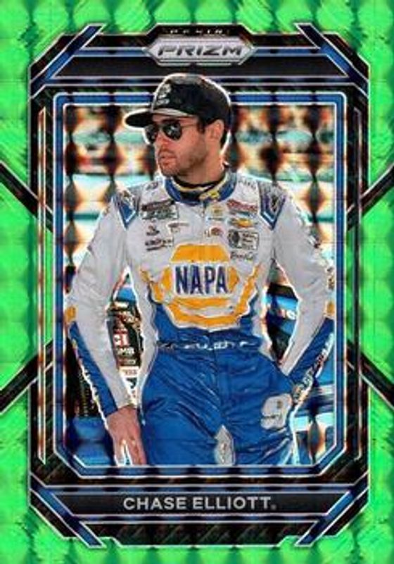 Chase Elliott 2023 Prizm NASCAR #5 Reactive Green /249 Price Guide ...