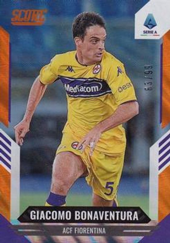 Giacomo Bonaventura 2021 Score Serie A #14 Orange Lava /99 Price Guide ...