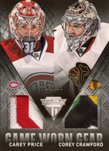 Carey Price / Corey Crawford 2013 Titanium #GD-PC Game Worn Gear Dual ...
