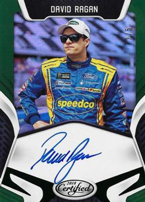 David Ragan 2018 Certified NASCAR #CS-DR Certified Signatures - Green ...