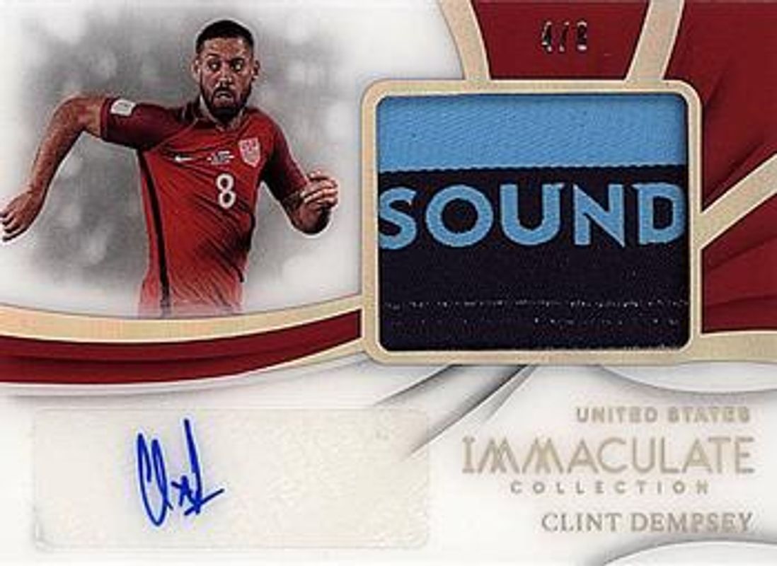 Clint Dempsey 2018 Immaculate #PP-CD Premium Patch Autographs Jersey ...