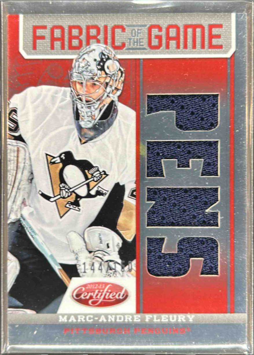 Marc-Andre Fleury 2012 Certified #FOG-MAF Fabric of the Game Mirror Red ...