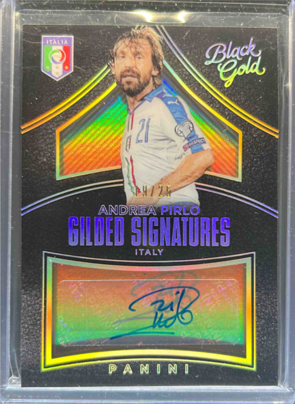 Andrea Pirlo 2016 Black Gold #GS-AP Gilded Signatures Holo - Gold /25 ...
